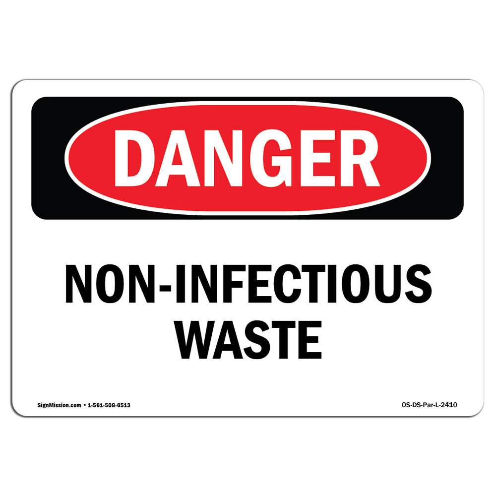 SignMission Non-Infectious Waste Aluminum Sign 12 x 18 | Wayfair
