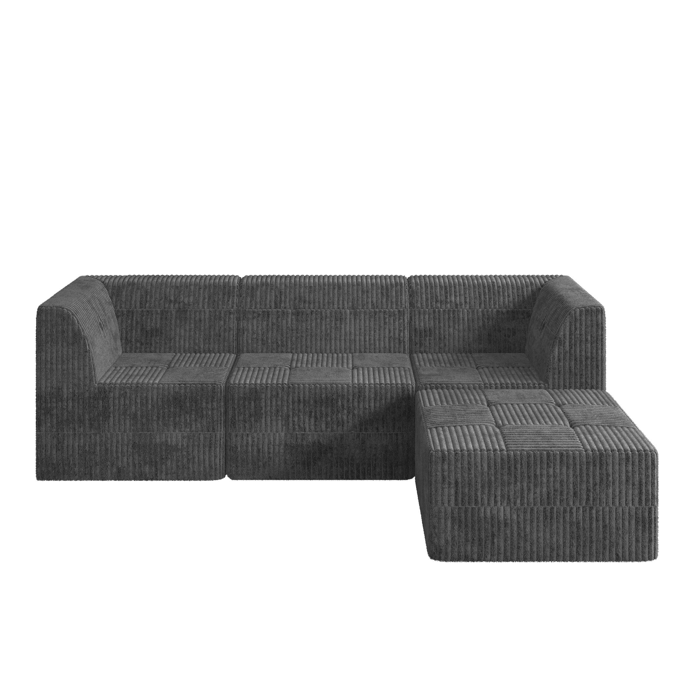 Latitude Run® L shape Modular Sectional Sofa, Compressed Sectional Sofa ...