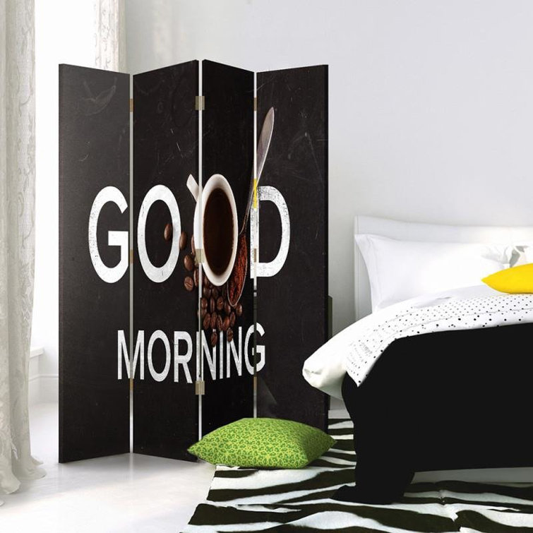 17 Stories Fleurette 145cm W x 150cm H 4 - Panel Folding Room Divider ...