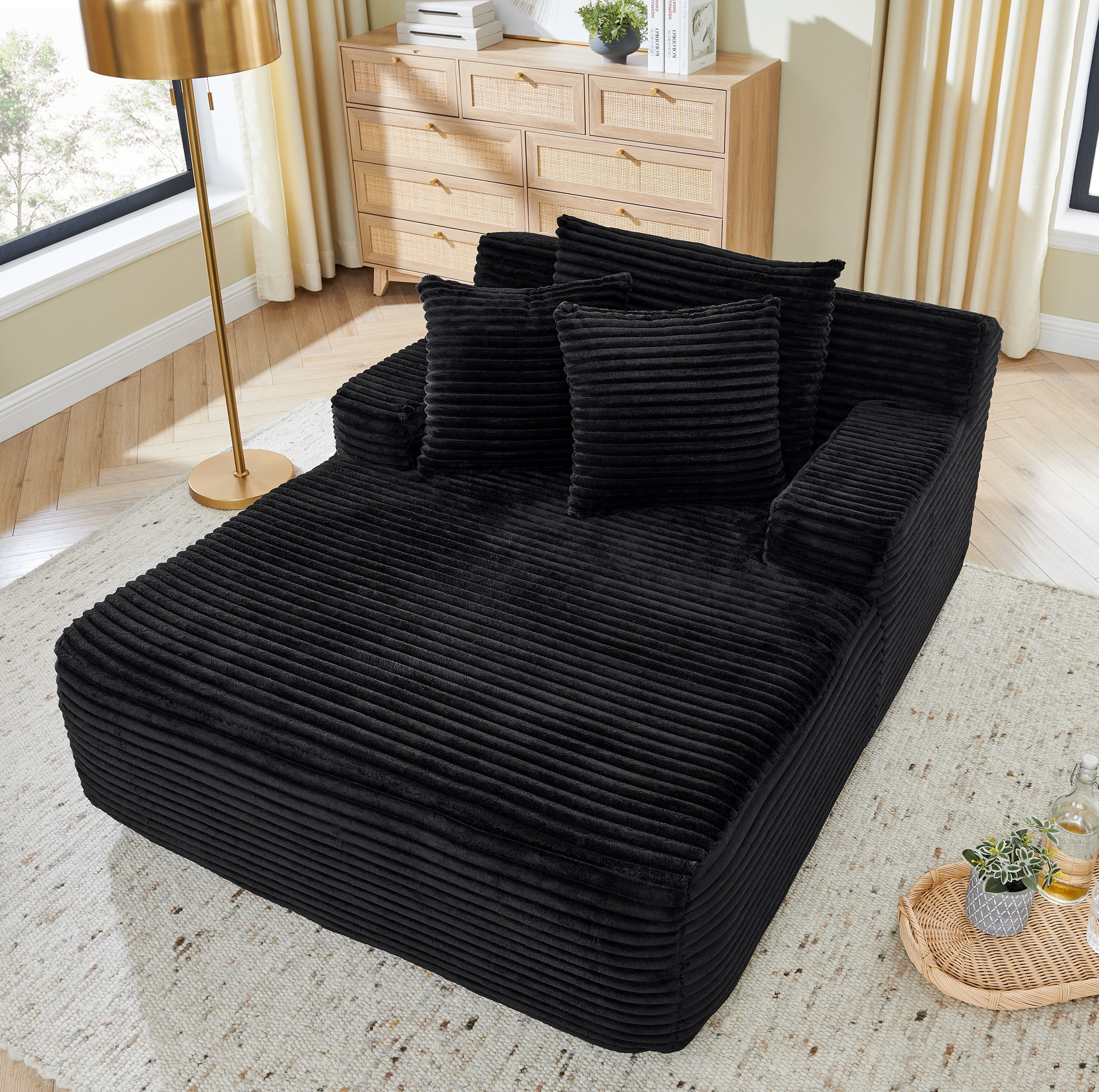 Mercer41 Single lazy sofa lounge chair, no assembly required, made of ...