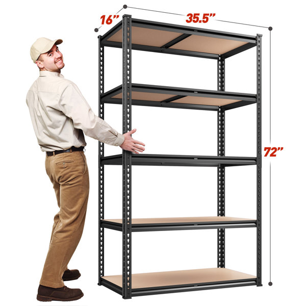 17 Stories Meaghann Metal Height -Adjustable Shelving Unit, Heavy Duty ...