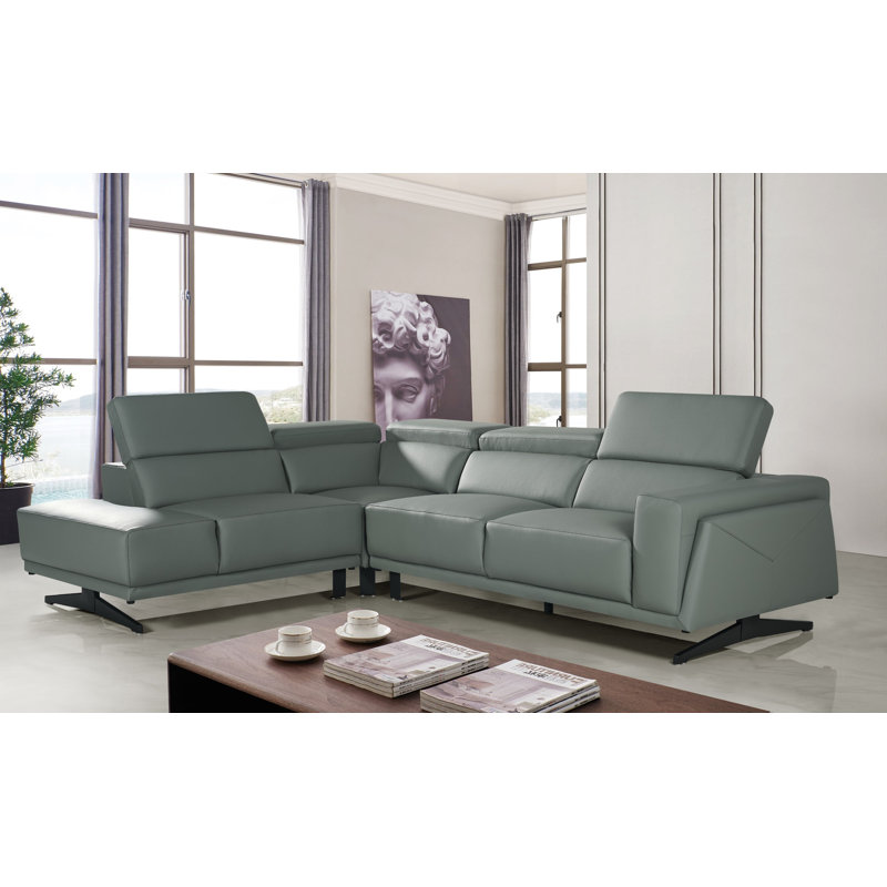 Metro Lane Costan Faux Leather Corner Sectional | Wayfair.co.uk