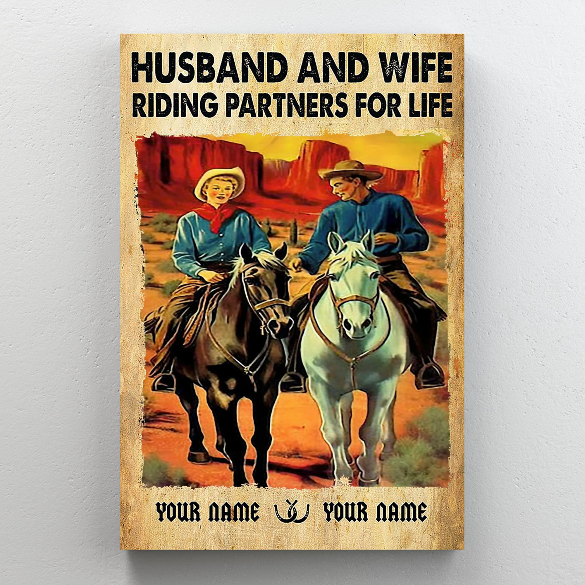 Trinx Krissa Husband And Wife Riding Partners On Canvas Graphic Art ...