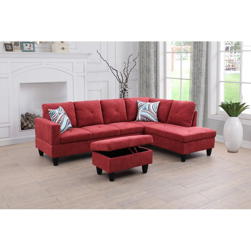 Ebern Designs Evelyngrace 3 - Piece Upholstered Sectional & Reviews ...