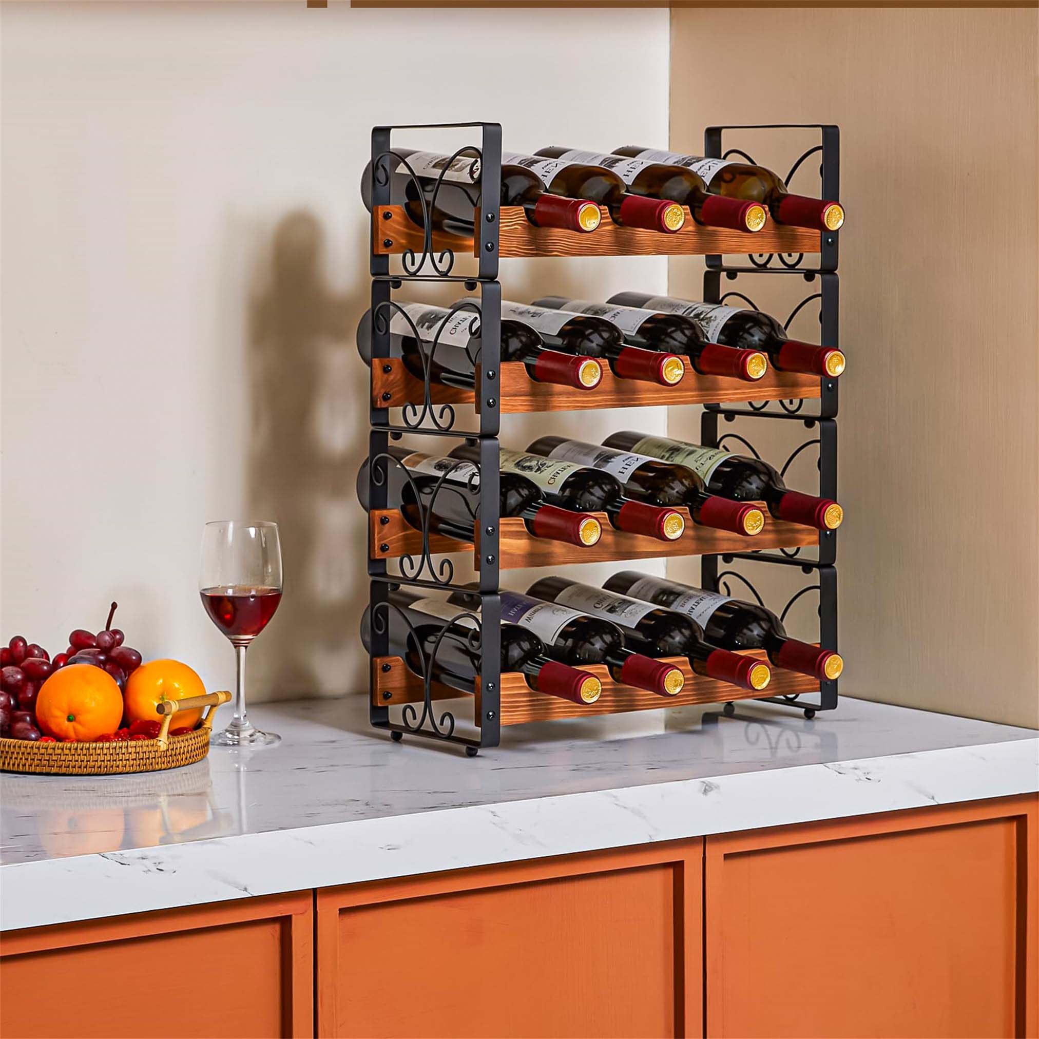 Lark Manor™ 4 Tier Freestanding Wine Rack For 16 Bottles | Wayfair