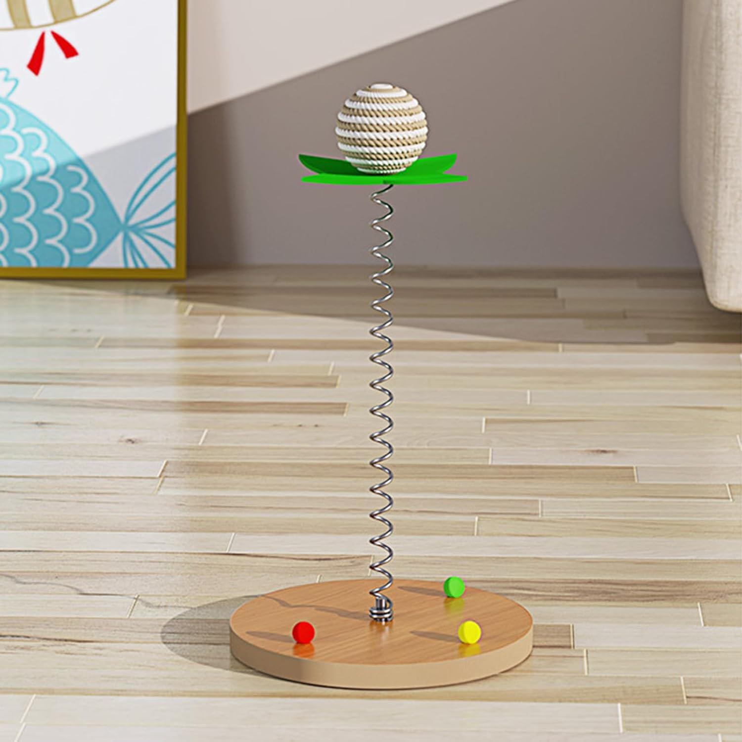 Tucker Murphy Pet™ Portable Interactive Spring Nylon Cat Teaser Ball ...