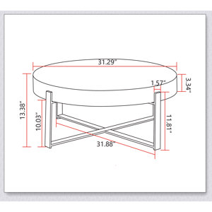 Everly Quinn Round Cocktail Table with Manufactured Wood Table Top 31. ...