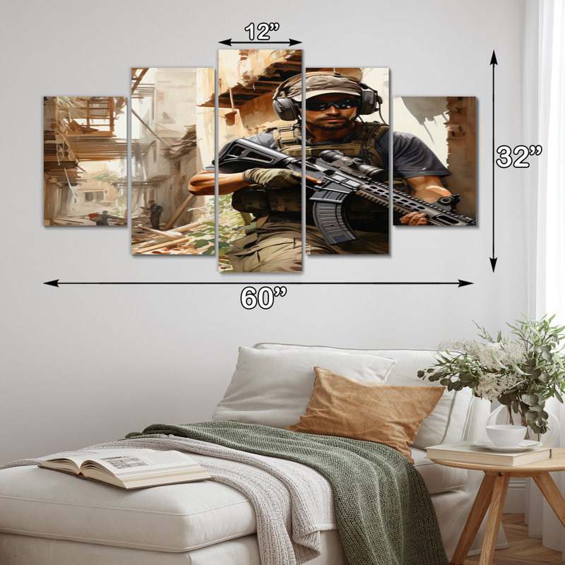 Design Art Us Military in Mission III - Army Metal Wall Art Prints Set ...