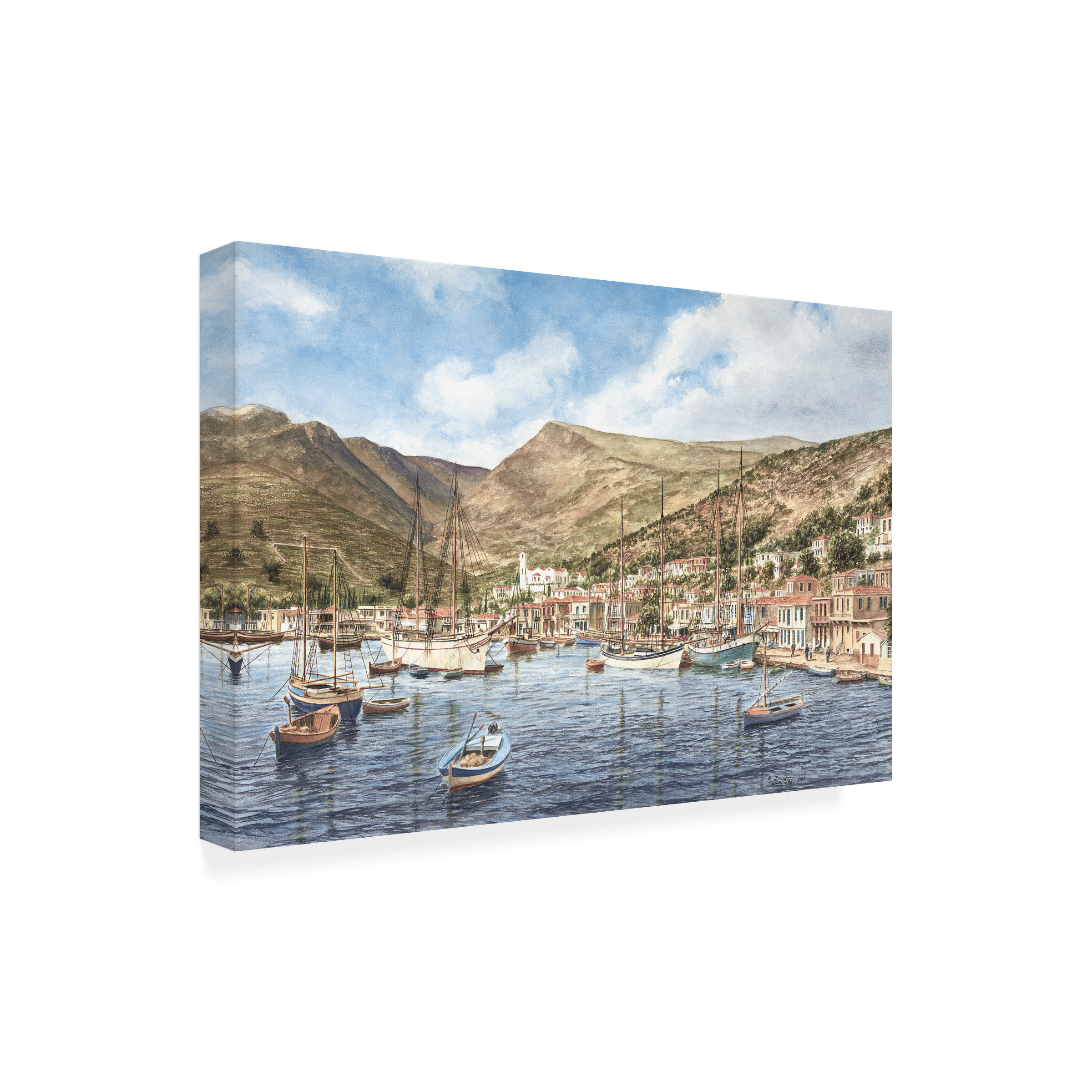 Millwood Pines Greek Seaport Town On Canvas by Stanton Manolakas Print ...