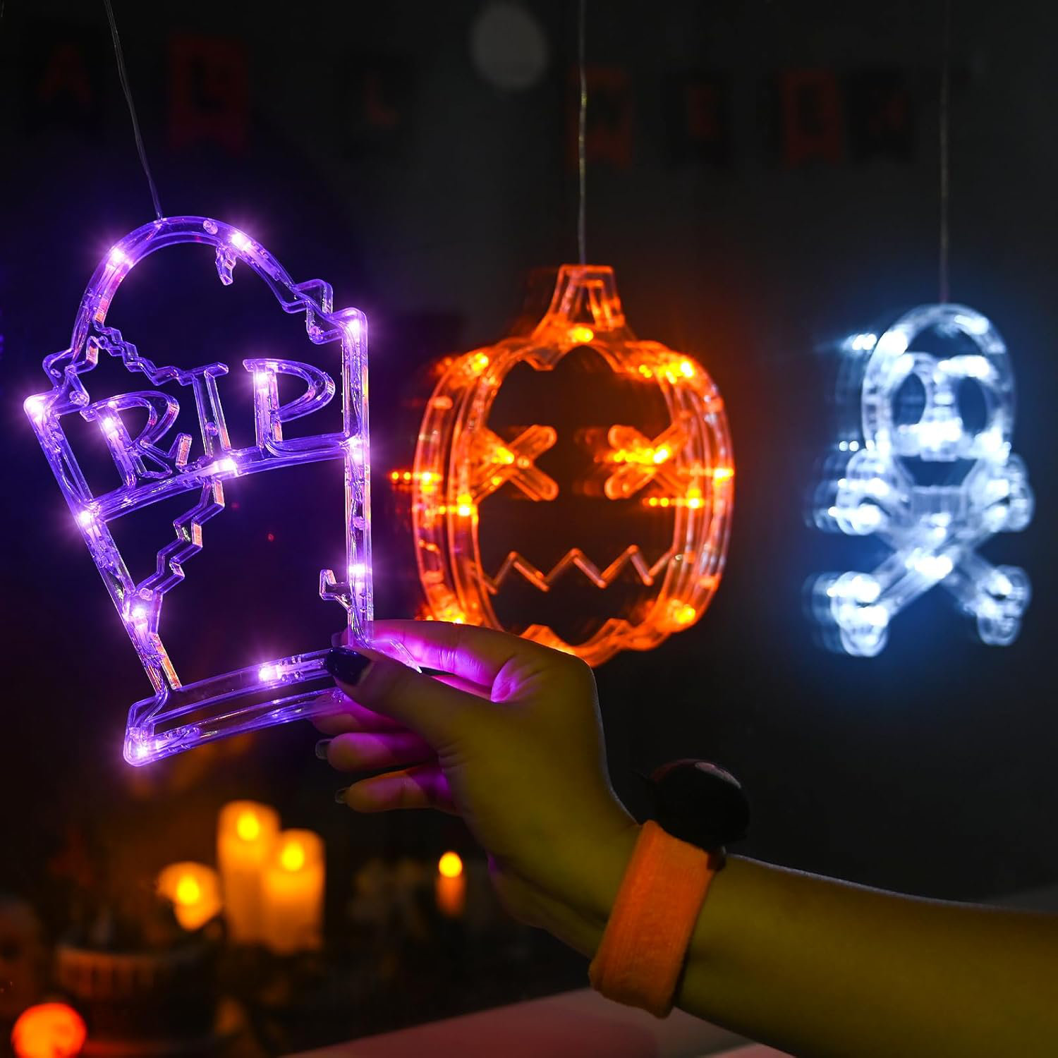 The Holiday Aisle® Halloween Decorations 3 Pack Orange Pumpkin, White ...