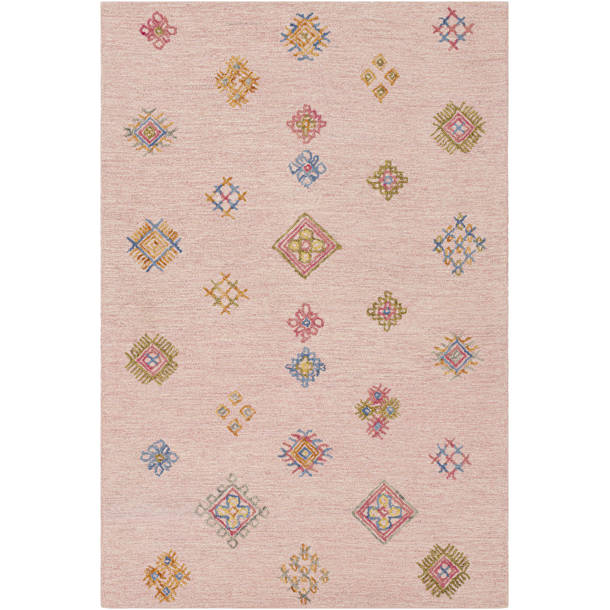 Union Rustic Aleta Handmade Wool Ivory/Orange Rug | Wayfair