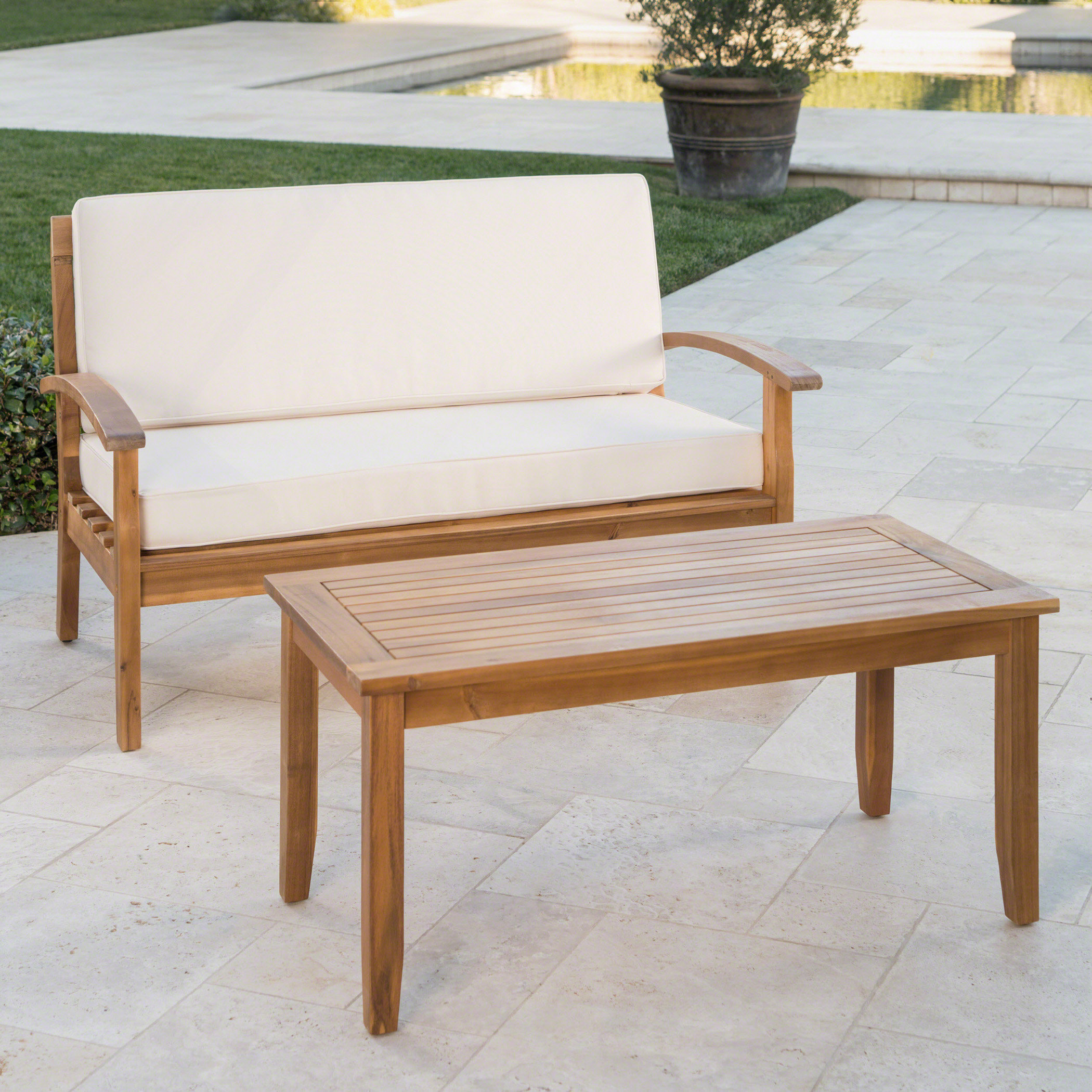 George Oliver Peyton Love Seat With Coffee Table | Wayfair