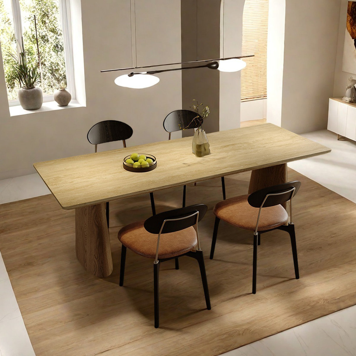 dujinlong home Vintage Craft Dining Table with Rock Top - Wayfair Canada