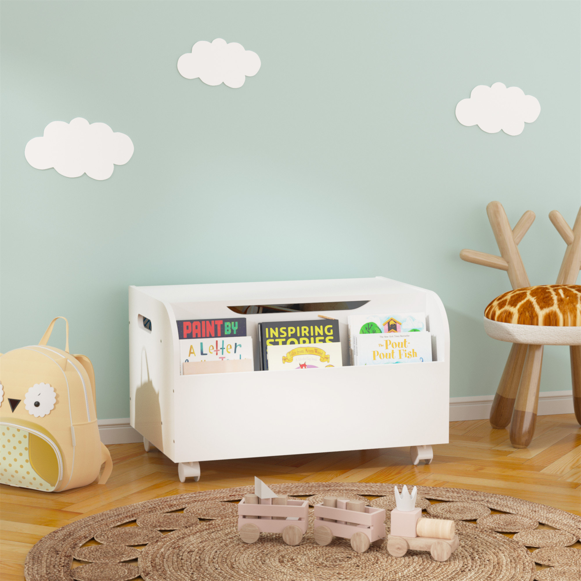 Isabelle & Max™ Aizley Storage Bench, Toy Box with 4 Universal Wheels ...