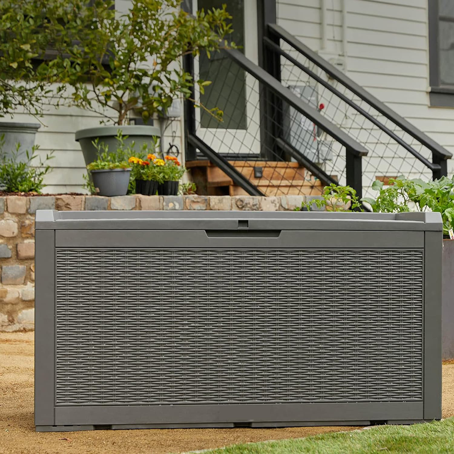 FIBTOL 48.03'' W 100 Gallons Resin Lockable Deck Box | Wayfair