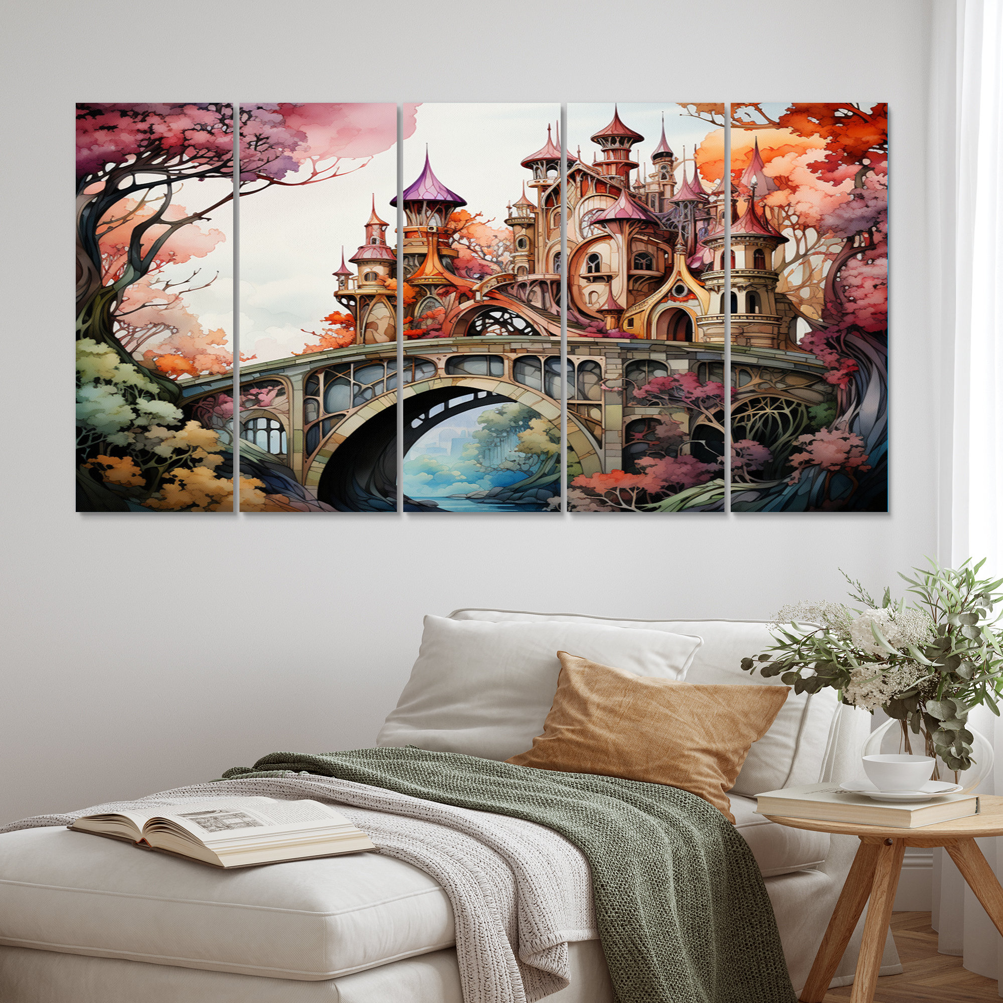 Winston Porter Beige Bridge Whimsical Archway - Architecture Wall Art ...