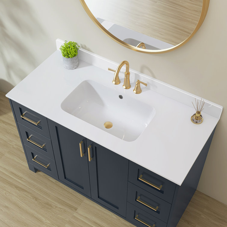 Ogonbrick 48" Solid Surface Backsplash In White | Wayfair