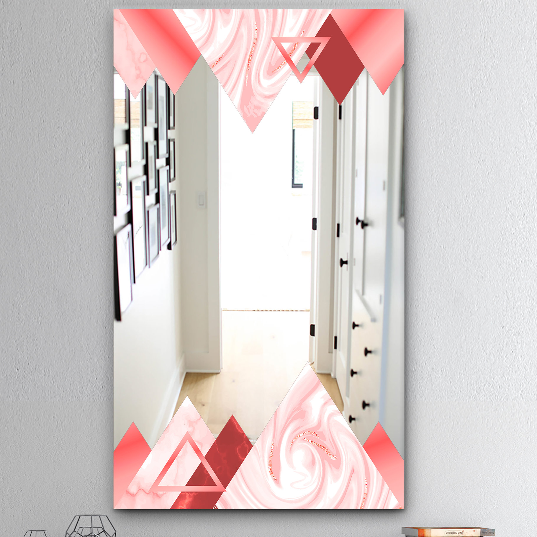 East Urban Home Triangular Spacy Spheres Mid-Century Accent Mirror ...