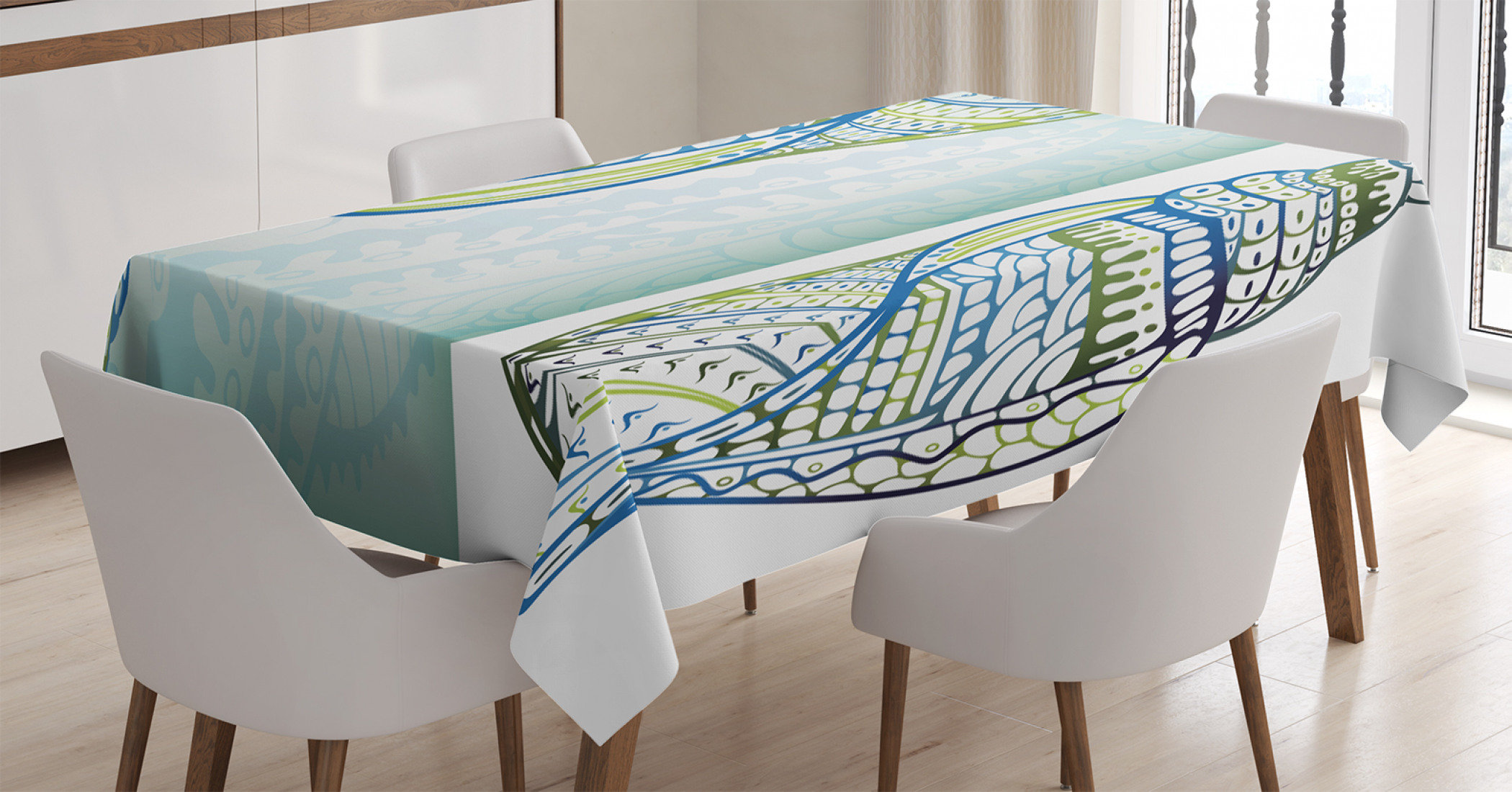 East Urban Home Seashells Tablecloth, Abstract Seashell Graphic On ...