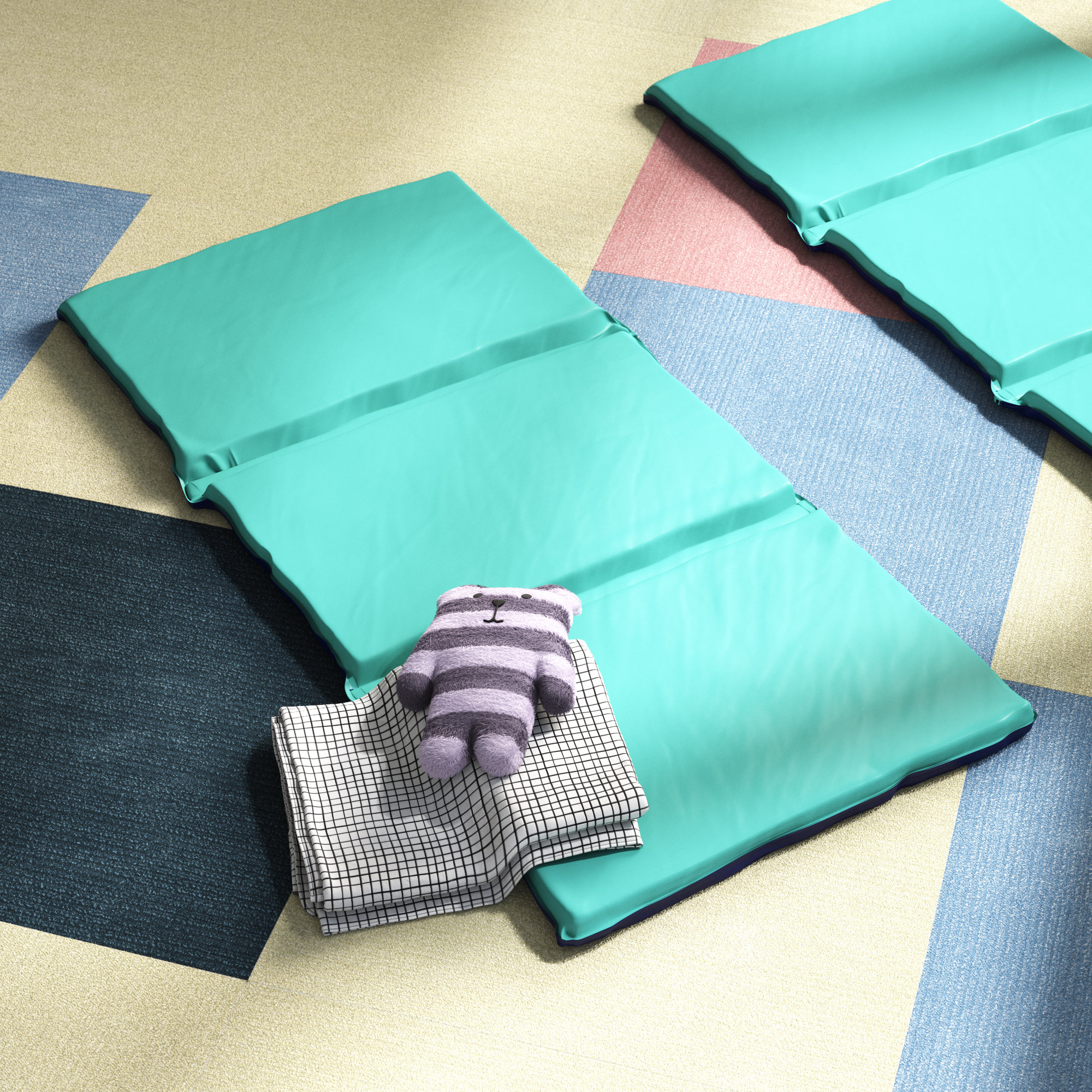 Children's Factory 2" Infection Control 3 Section Folding Rest Mat - 5 ...