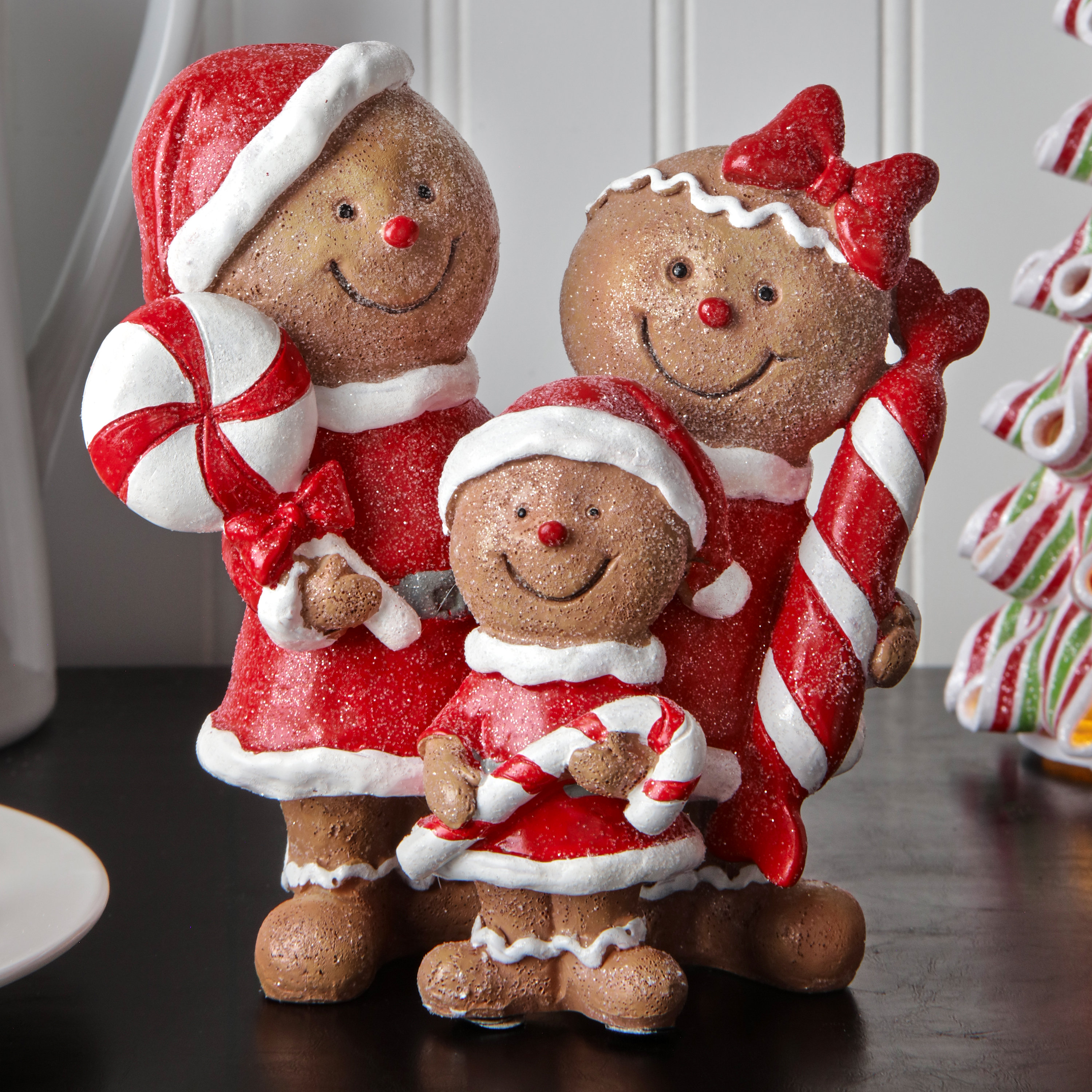 Regency International 6" Resin Gingerbread Family With Candy - Wayfair ...
