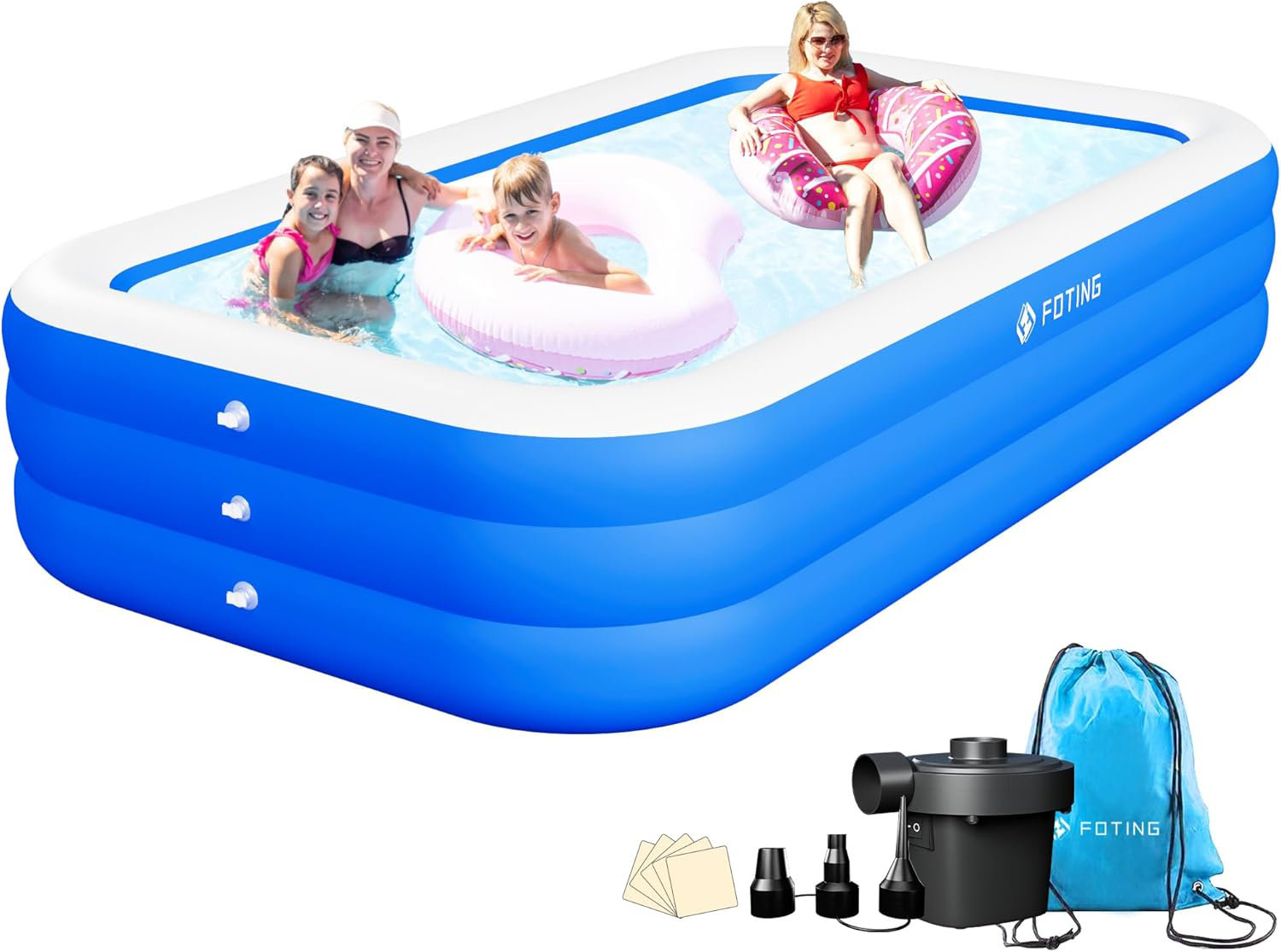 Utibia Inflatable Pool for Adults and Kids with Electric Pump ...