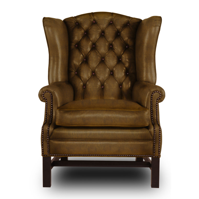 Eleanor Rigby Antoinette Leather Wingback Chair | Wayfair
