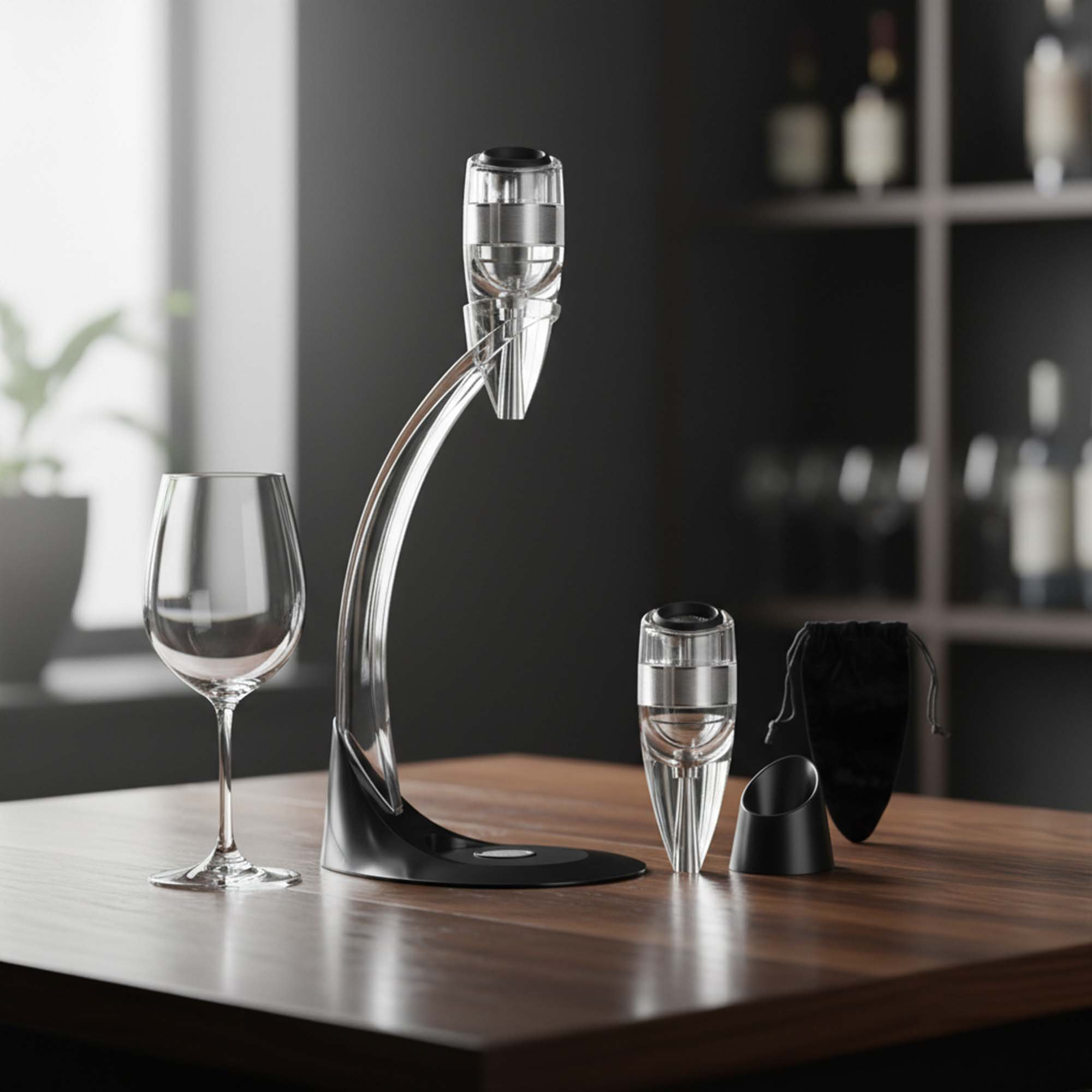Prep & Savour Wine Aerator Pourer And Decanter With Tower Stand ...