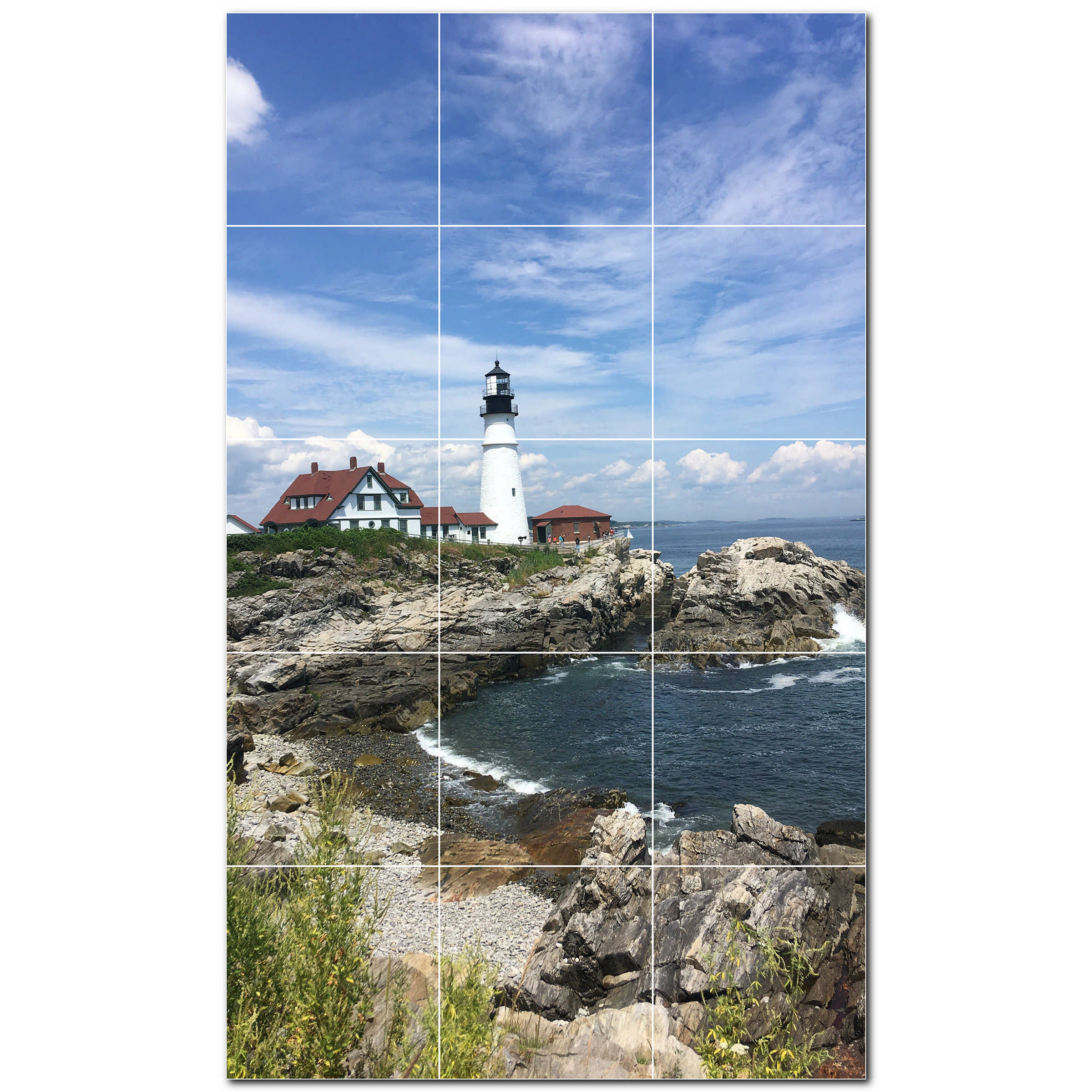 Picture-Tiles.com 48" x 60" Ceramic Lighthouse Photo Decorative Mural ...