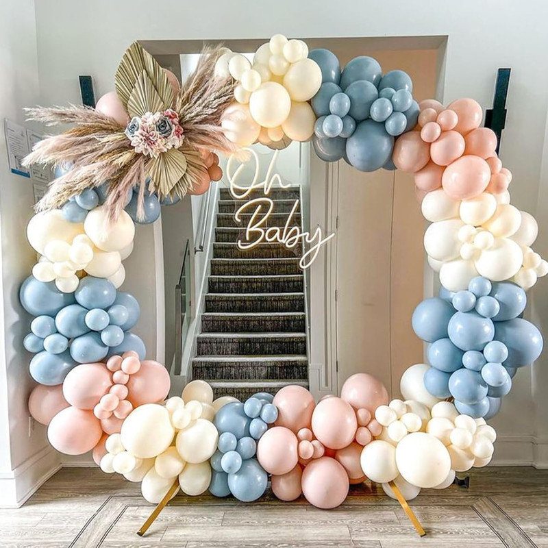 Fabhob 122Pcs Blush Pink Dusty Blue Sand White Peach Balloons | Wayfair