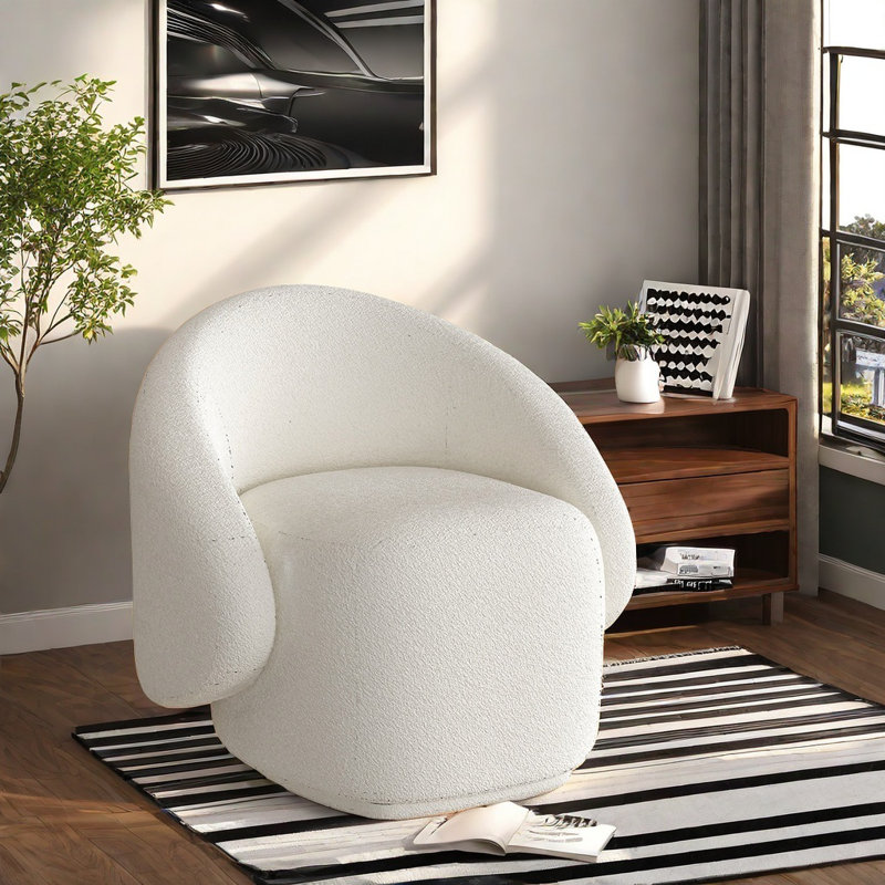Danbenla design Modern Simple Light Luxury Curved White Sofa | Wayfair