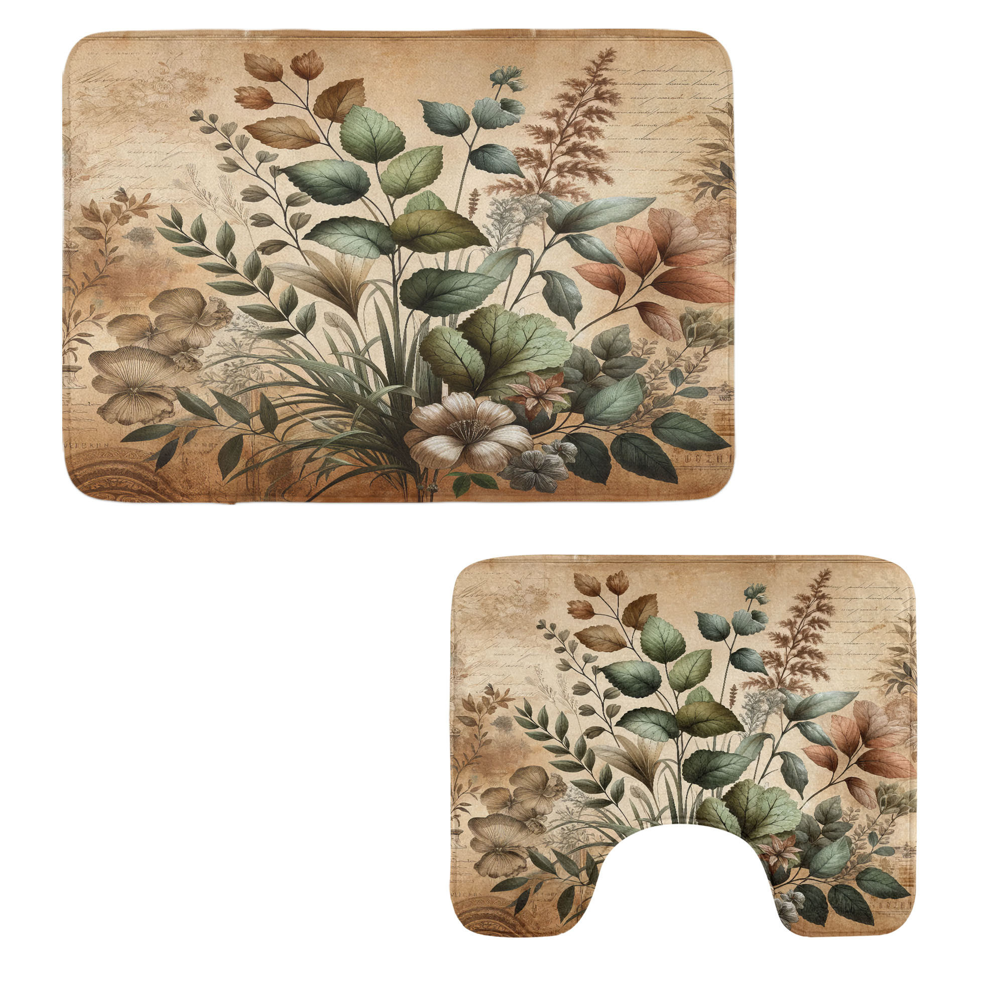 East Urban Home Vintage Bathroom Rug Set 2 Pieces Rectangle & Contour ...