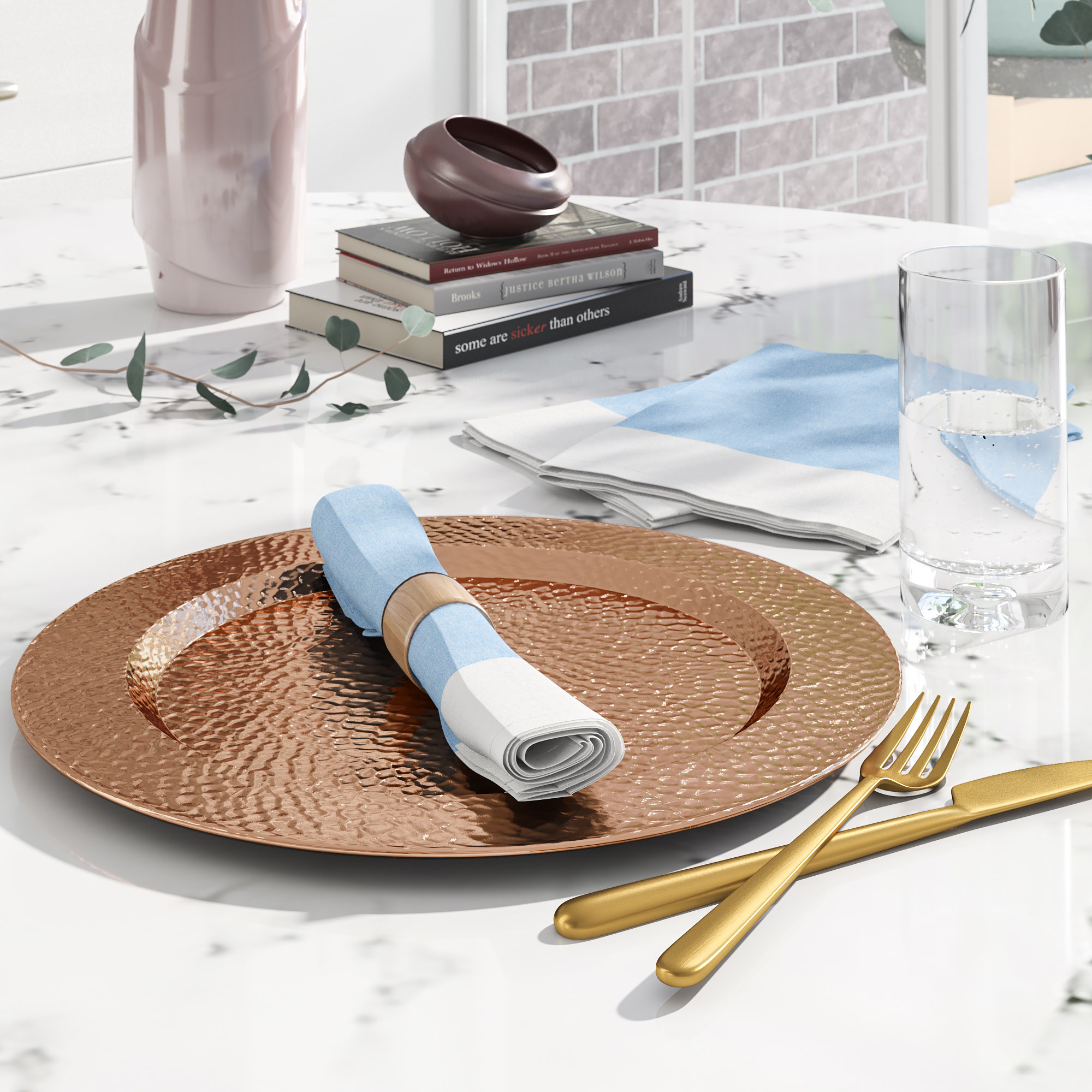 Sertodo Copper Thessaly 12 Copper Charger Plate, Set of 4 | Wayfair