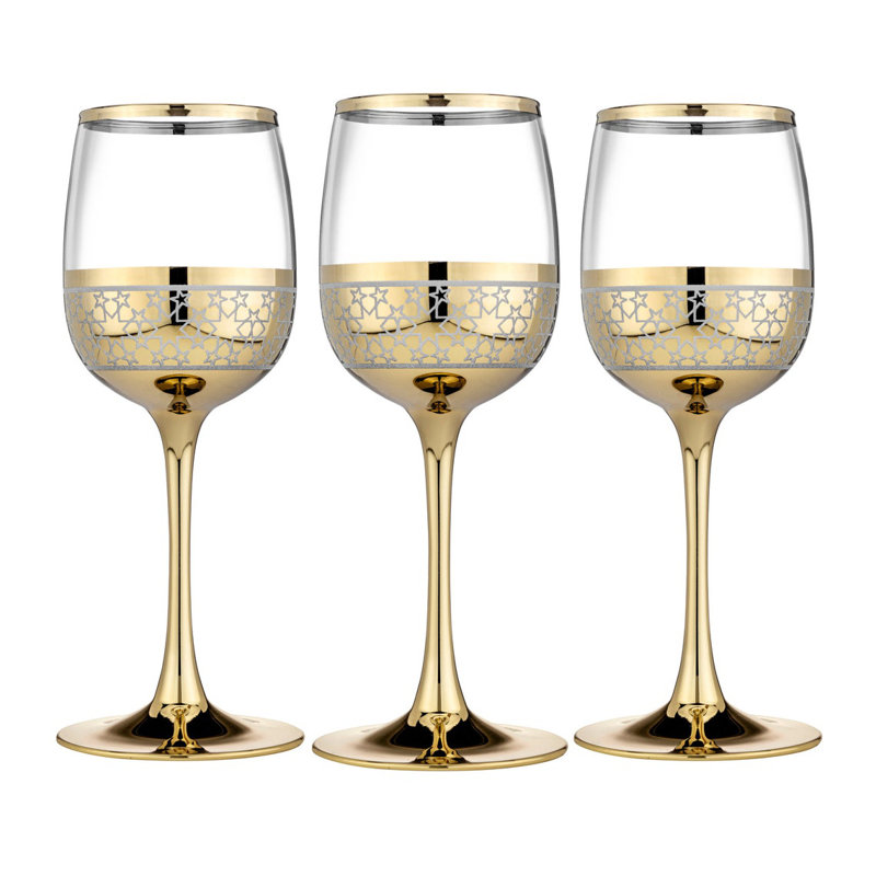 Mercer41 Sherlie 3 - Piece 10oz. Glass All Purpose Wine Glass Glassware ...