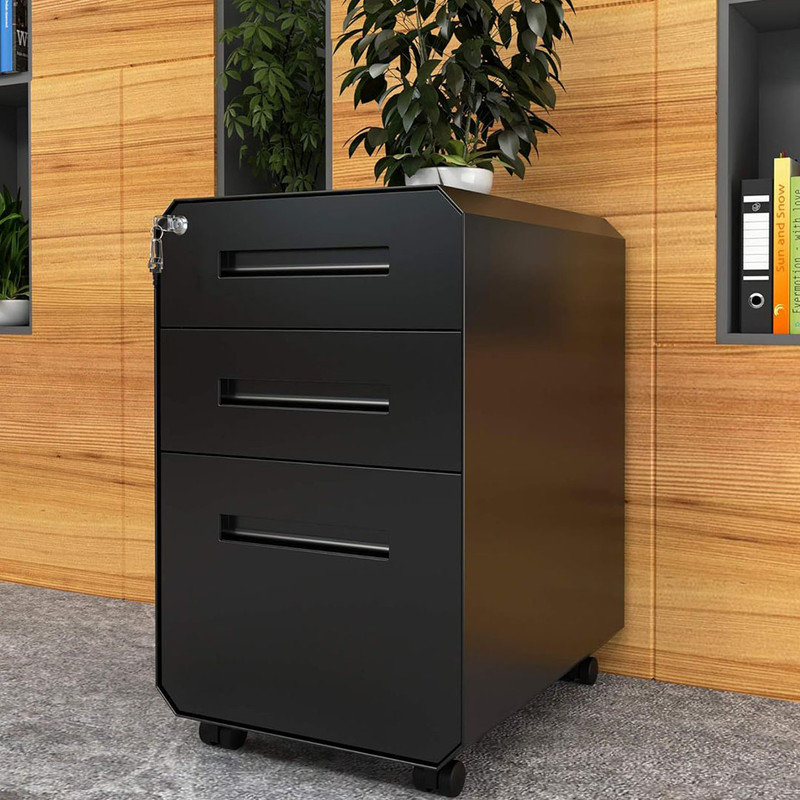 Latitude Run® Filing Cabinet Office Drawers with Lock and 3-Drawer ...