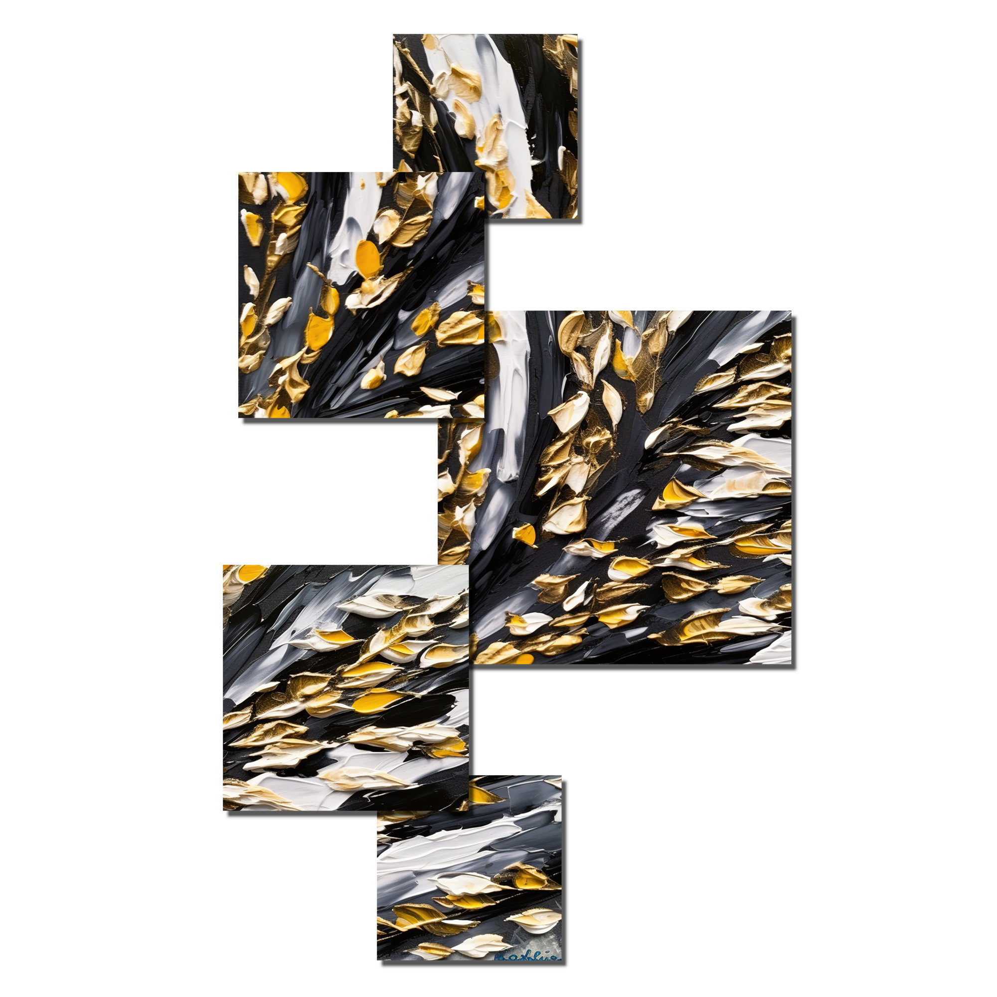 Orren Ellis Golden Wave Reflections VII - Abstract Metal Wall Décor ...