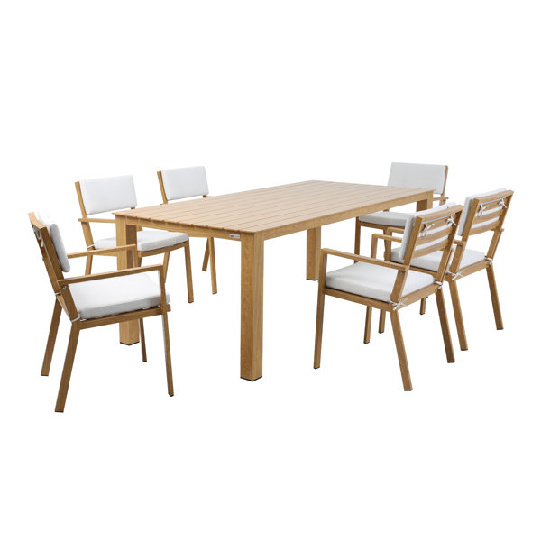 Ebern Designs Morissaint Rectangular 6 - Person 220cm Long Dining Set ...