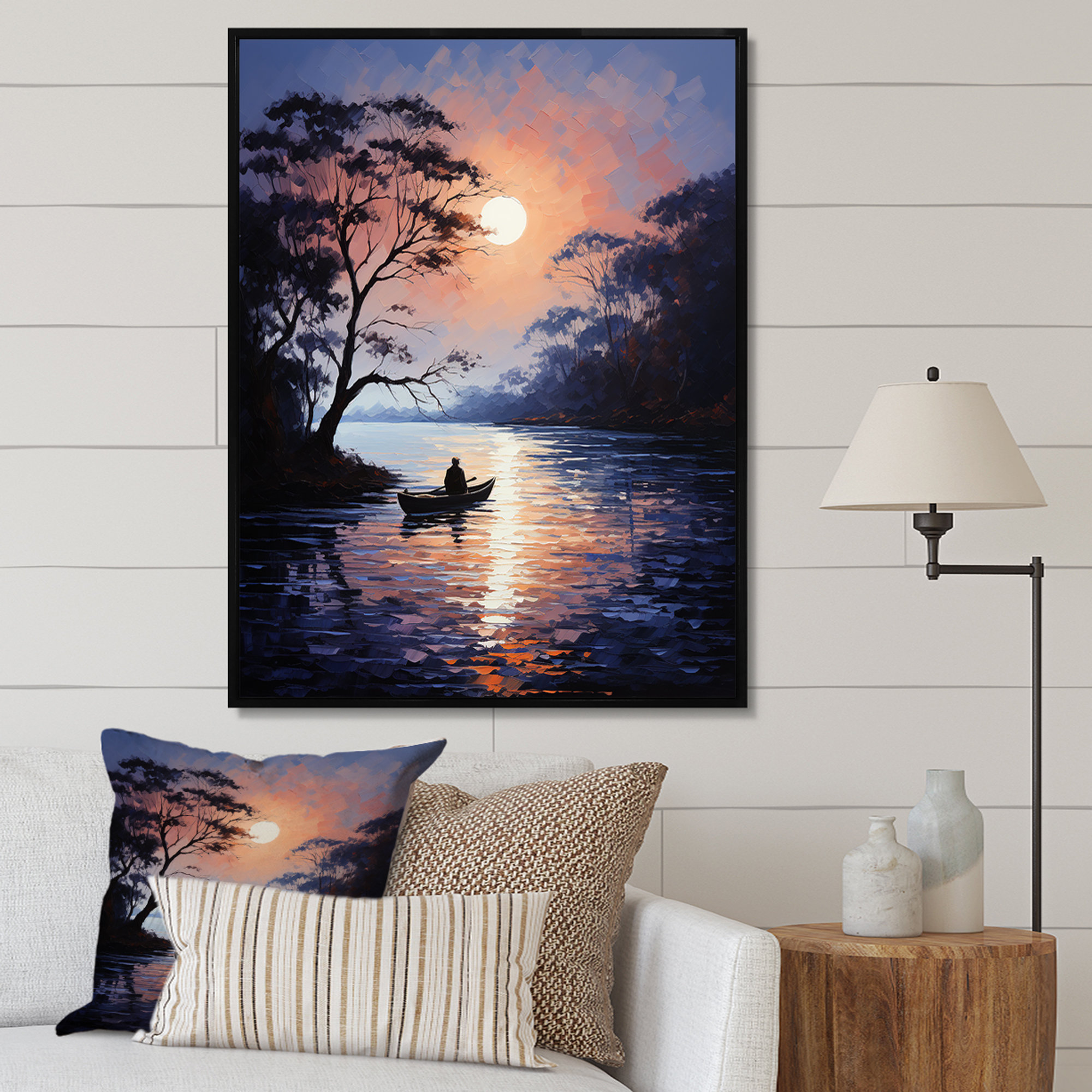 Millwood Pines Bacarri Lake Silent Waters Pointillism I - Floater Frame ...