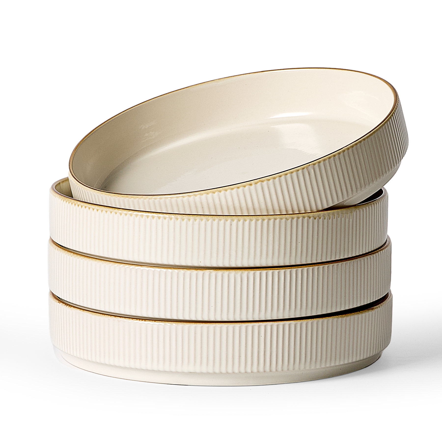 Latitude Run® Azal 7.5'' Stoneware Large Pasta Bowl (Set Of 4) | Wayfair