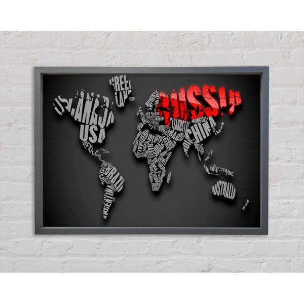 Bright Star Russia World Maps - Single Picture Frame Art Prints on ...