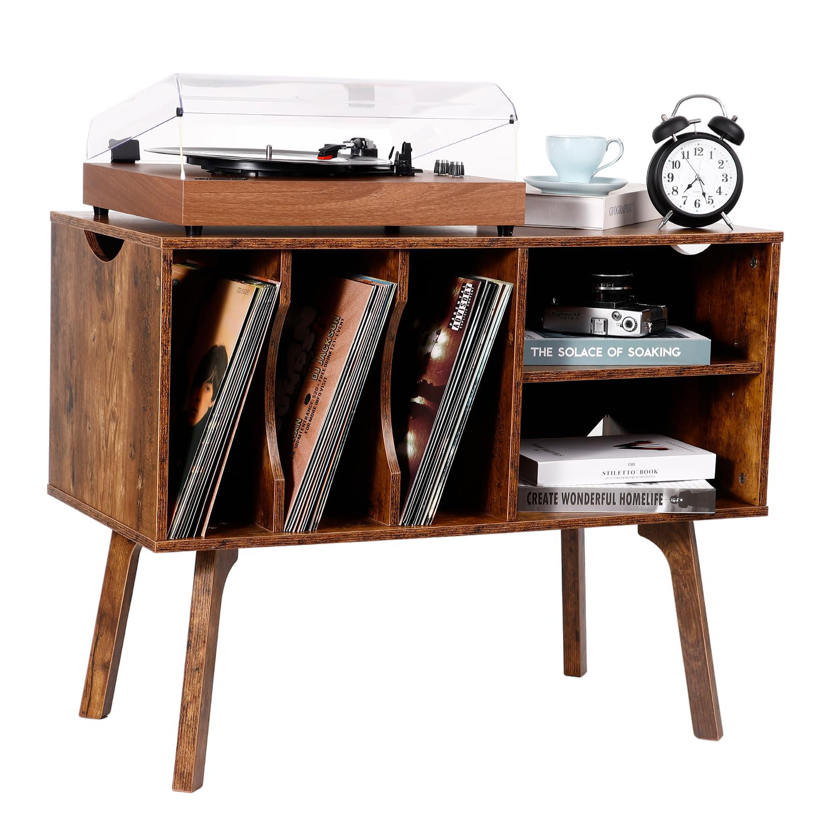 Corrigan Studio® Large Record Player Stand with Vinyl Record Storage ...