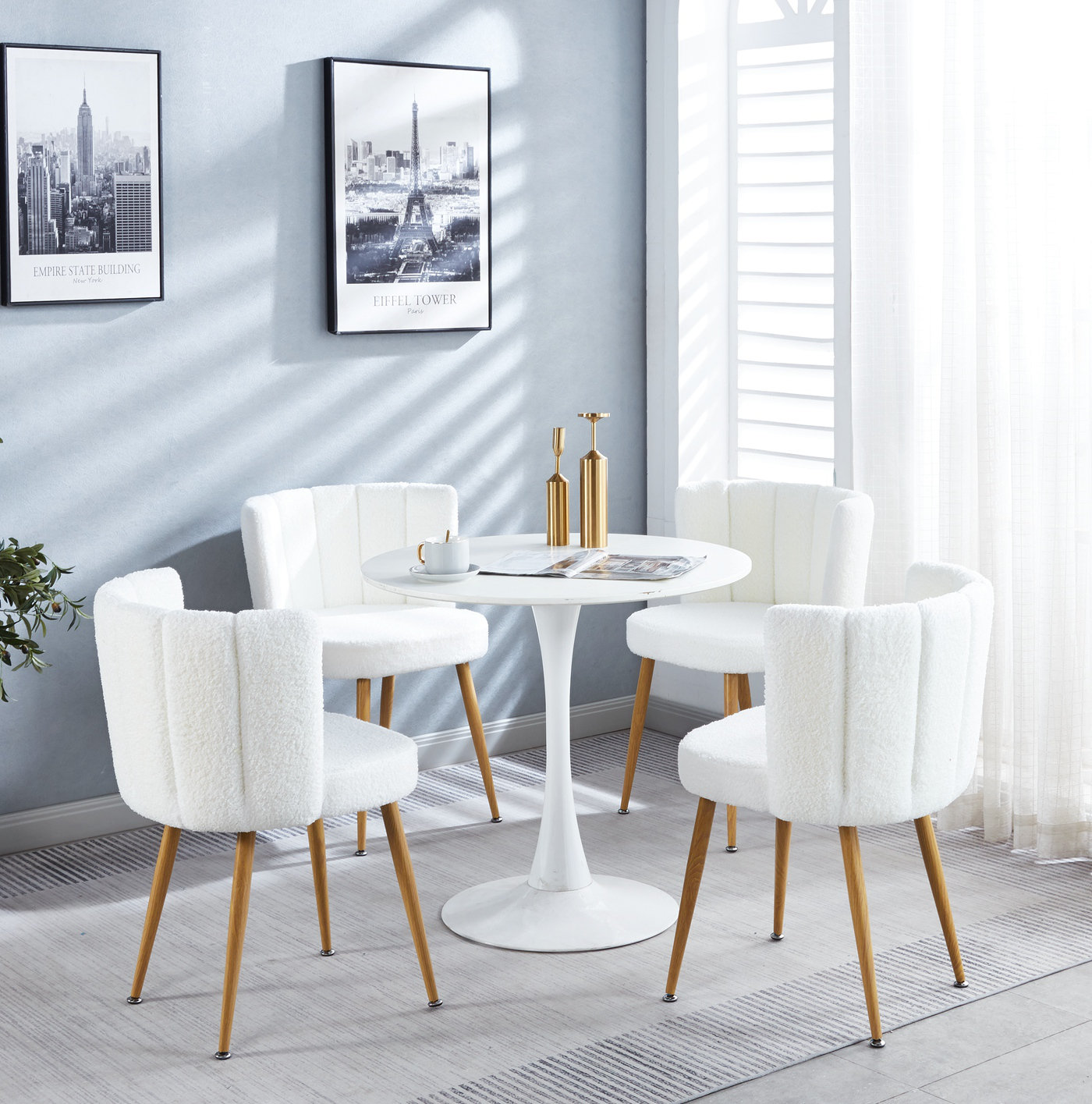 Latitude Run® 5 Pieces Table And Chairs, Dining Table Set, Kitchen ...