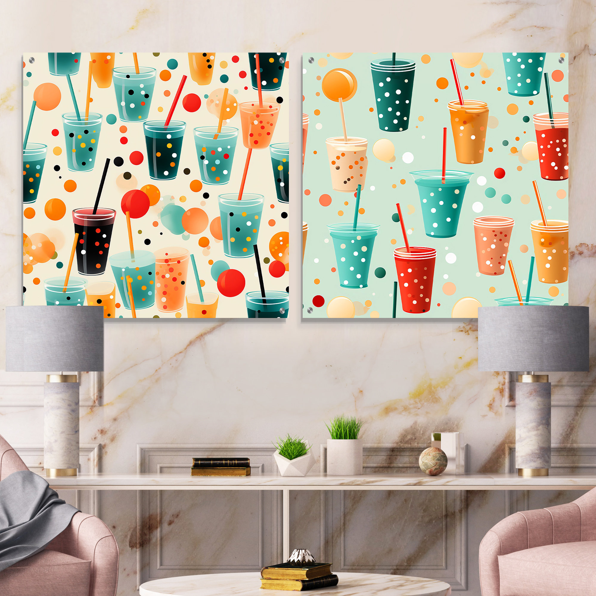 Design Art Popart Soda Spots For Teenagers Room - Abstract Geometric ...