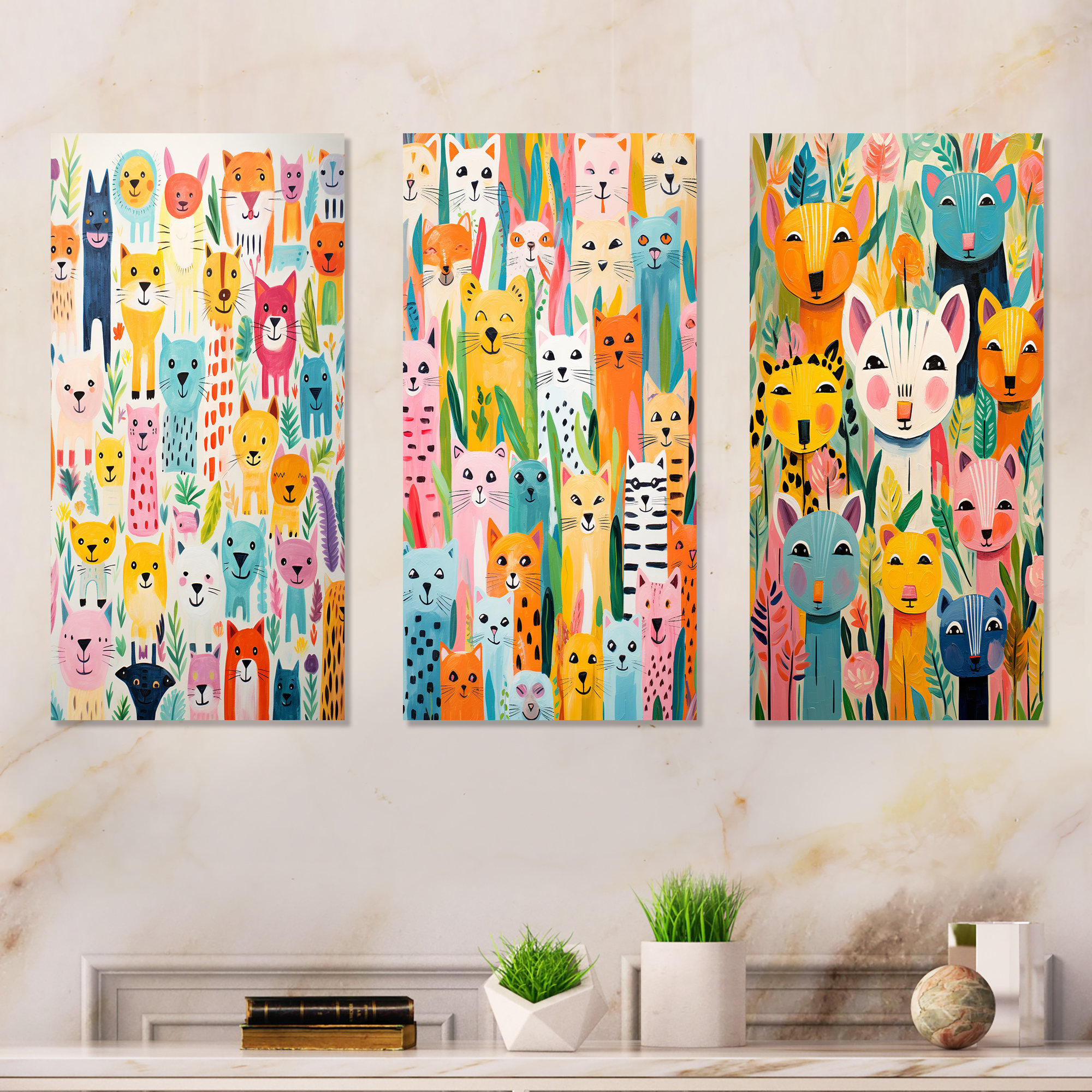 Red Barrel Studio® Nursery Colorful Animal Pattern I - Animal Nursery ...