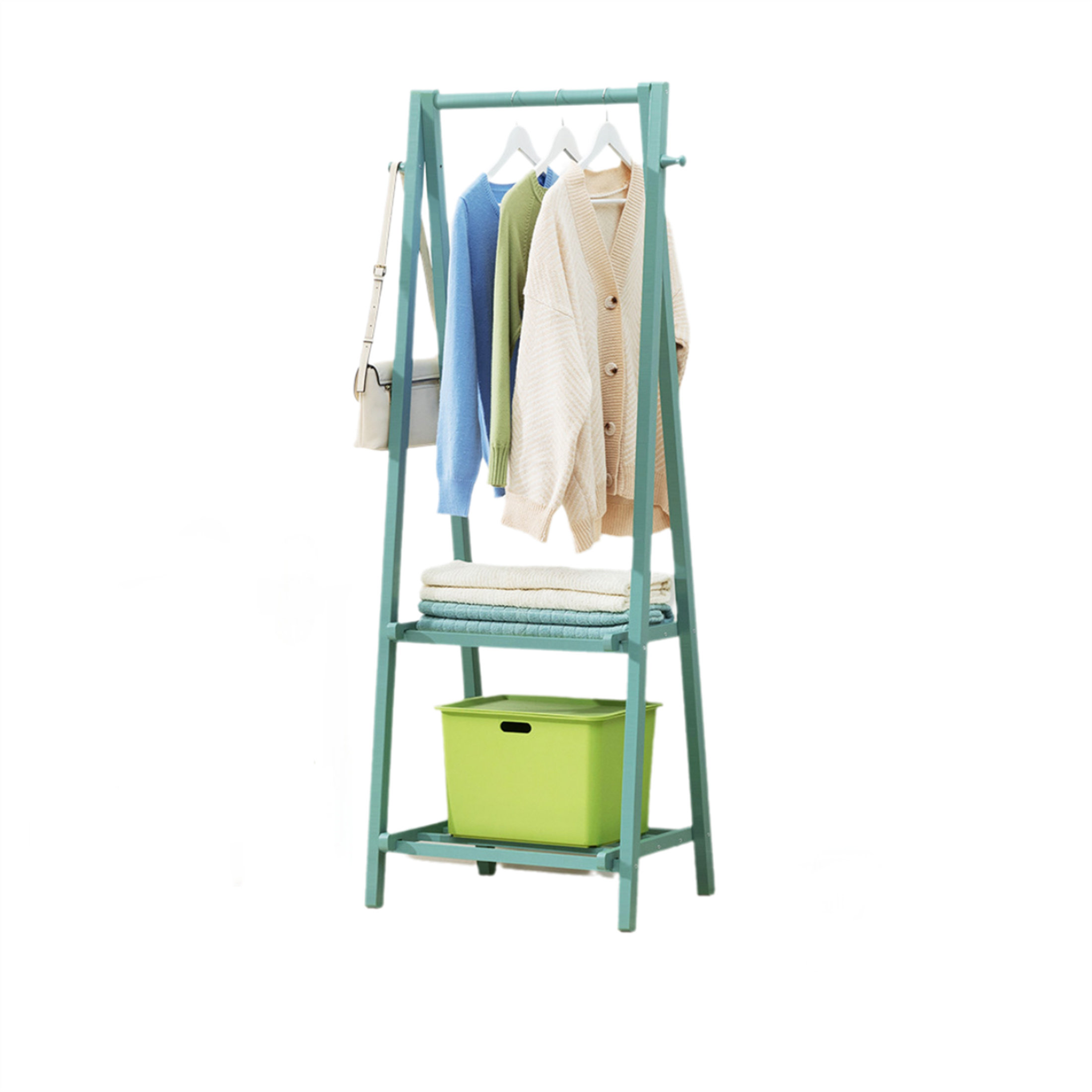 George Oliver Clothes Rack Bedroom Vertical Simple Shelf Hanging ...