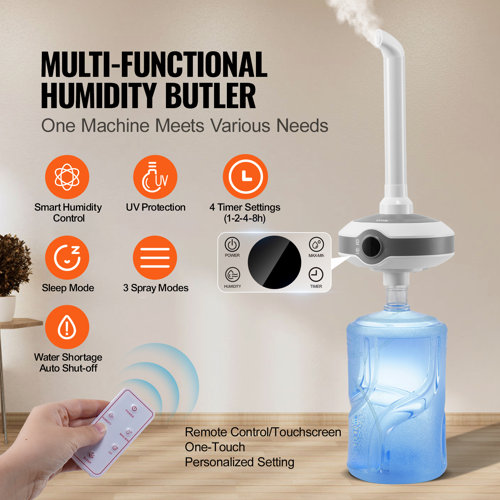VEVOR Cool Mist Evaporative Tower Humidifier with Adjustable Humidistat ...