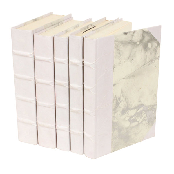 Leather Books 5 Piece Parchment Decorative Book Set | Perigold