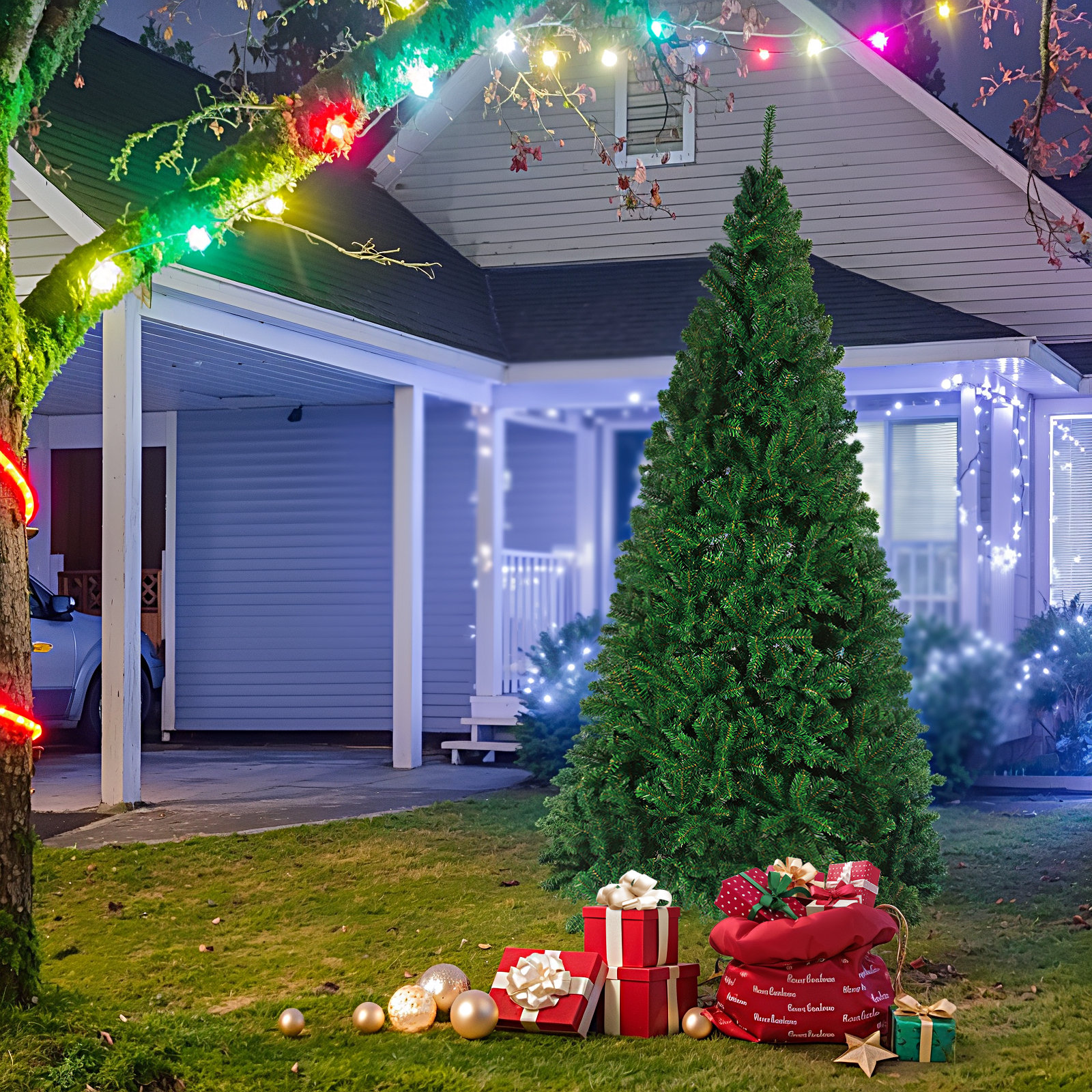 The Holiday Aisle® Cedar Christmas Tree, Synthetic Christmas Tree, Faux ...