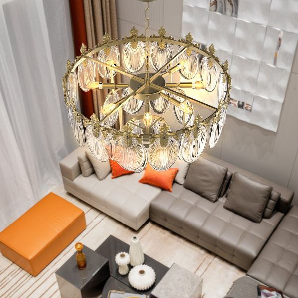 House of Hampton® Gevan 8 - Light Dimmable Tiered Gold Chandelier With ...