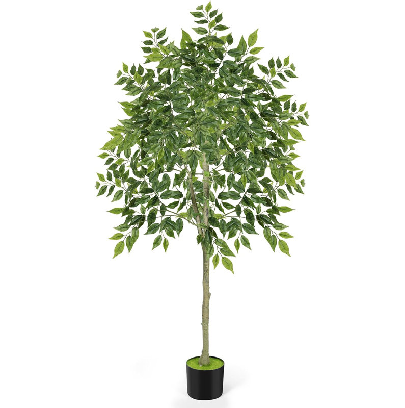 Primrue 5.9ft Silk Banyan Tree Color Printed Leaves | Wayfair